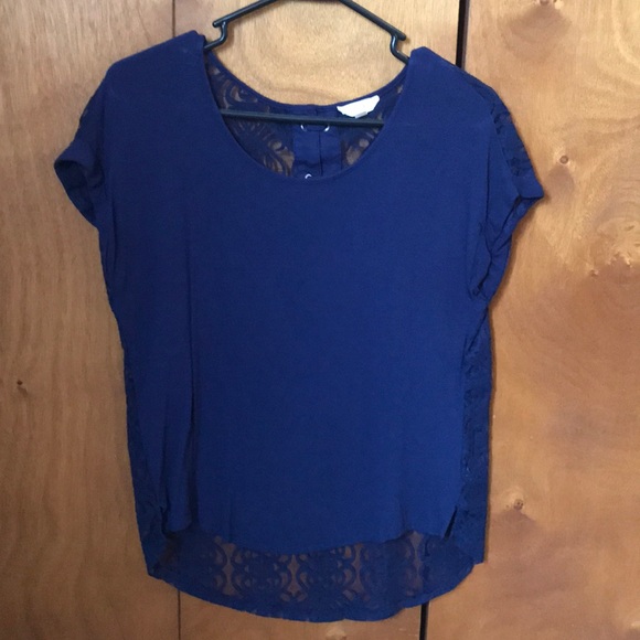 Tops | Sheer Flowy Shirt With Lace Back | Poshmark